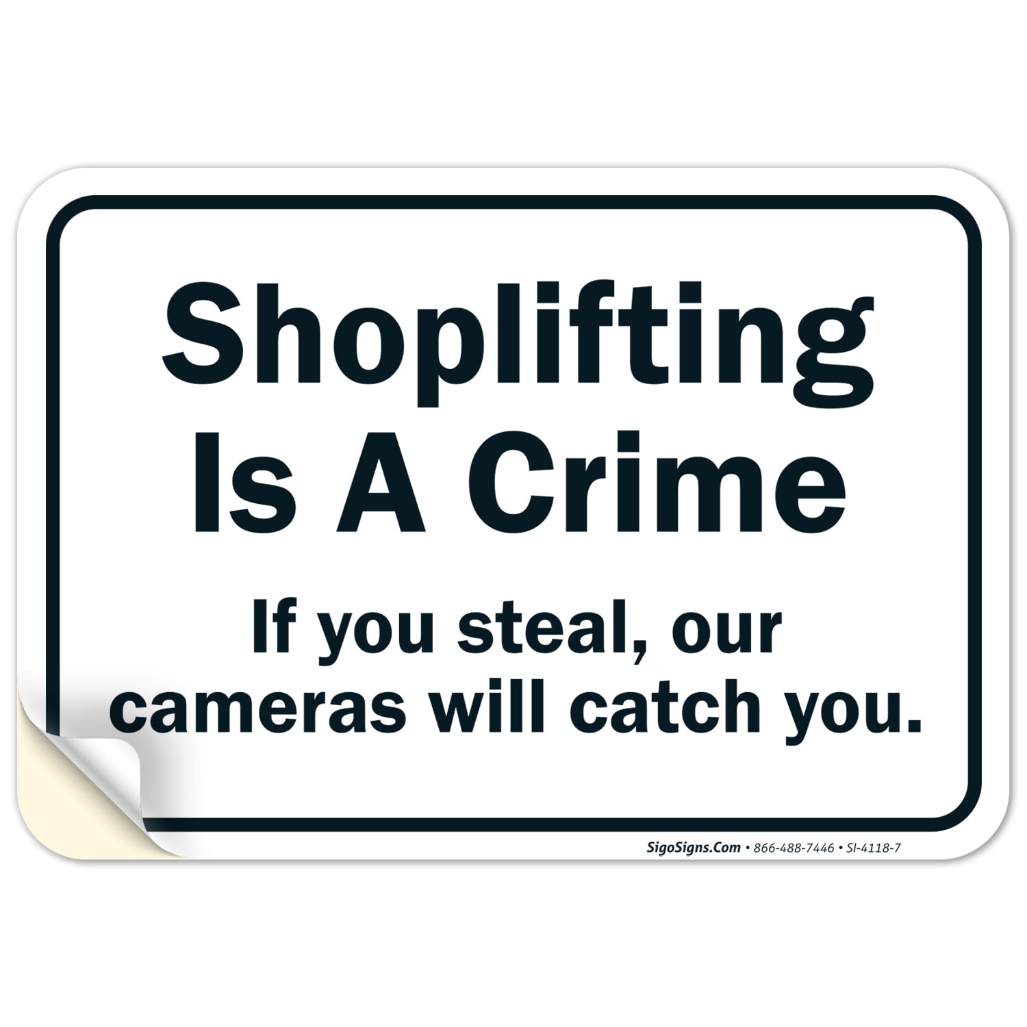 Shoplifting Is A Crime Sign, 10x7 Vinyl Sticker - Walmart.com