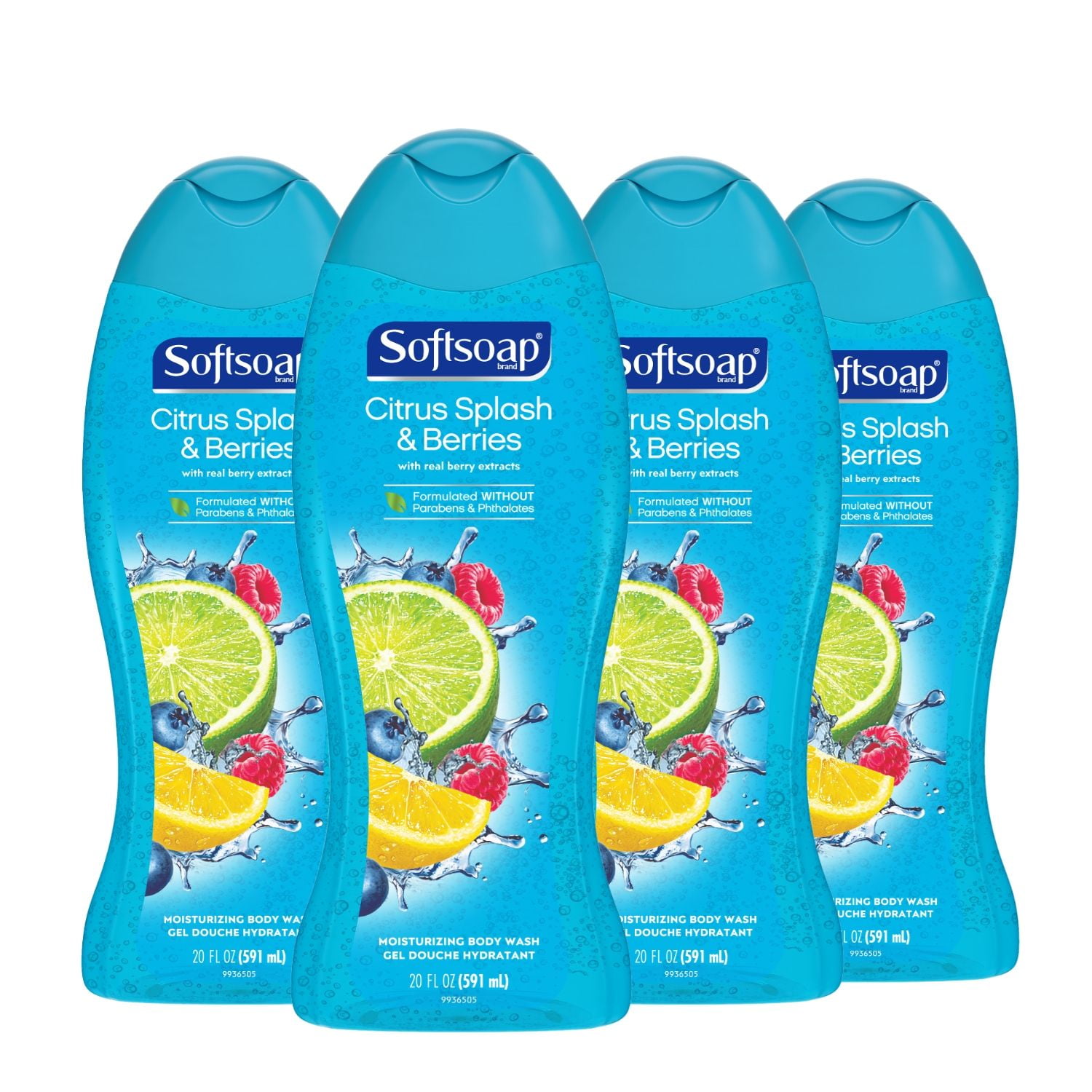 (4 pack) Softsoap Moisturizing Body Wash, Citrus Splash and Berries ...