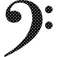 4.5in x 5in Polka Dot Bass Clef Sticker - Walmart.com