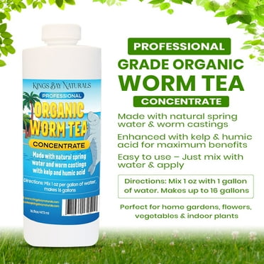 Worm Castings Tea Plant Juice - 8oz. Concentrated Worm Tea with Seaweed ...