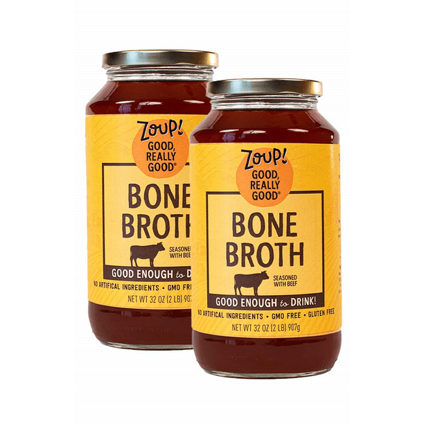 Zoup! Gluten Free, Sugar Free, Non-GMO Clear Beef Bone Broth, 2-Pack 32 ...