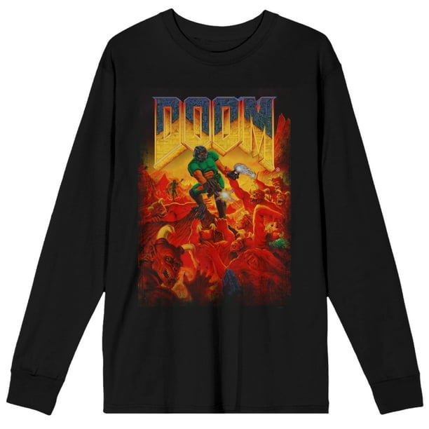 Doom Doomguy Cover Art Men’s Black Long Sleeve Shirt-Medium - Walmart.com