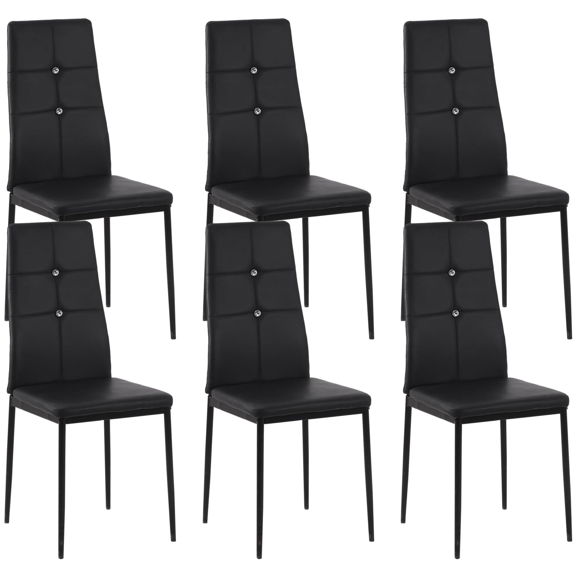 Click here for Homcom Dining Chairs Set Of 6  Faux Leather Side C... prices