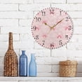 10" Artistic Round Wall Decorative Desk Clock Pink Bow Pattern Wall ...
