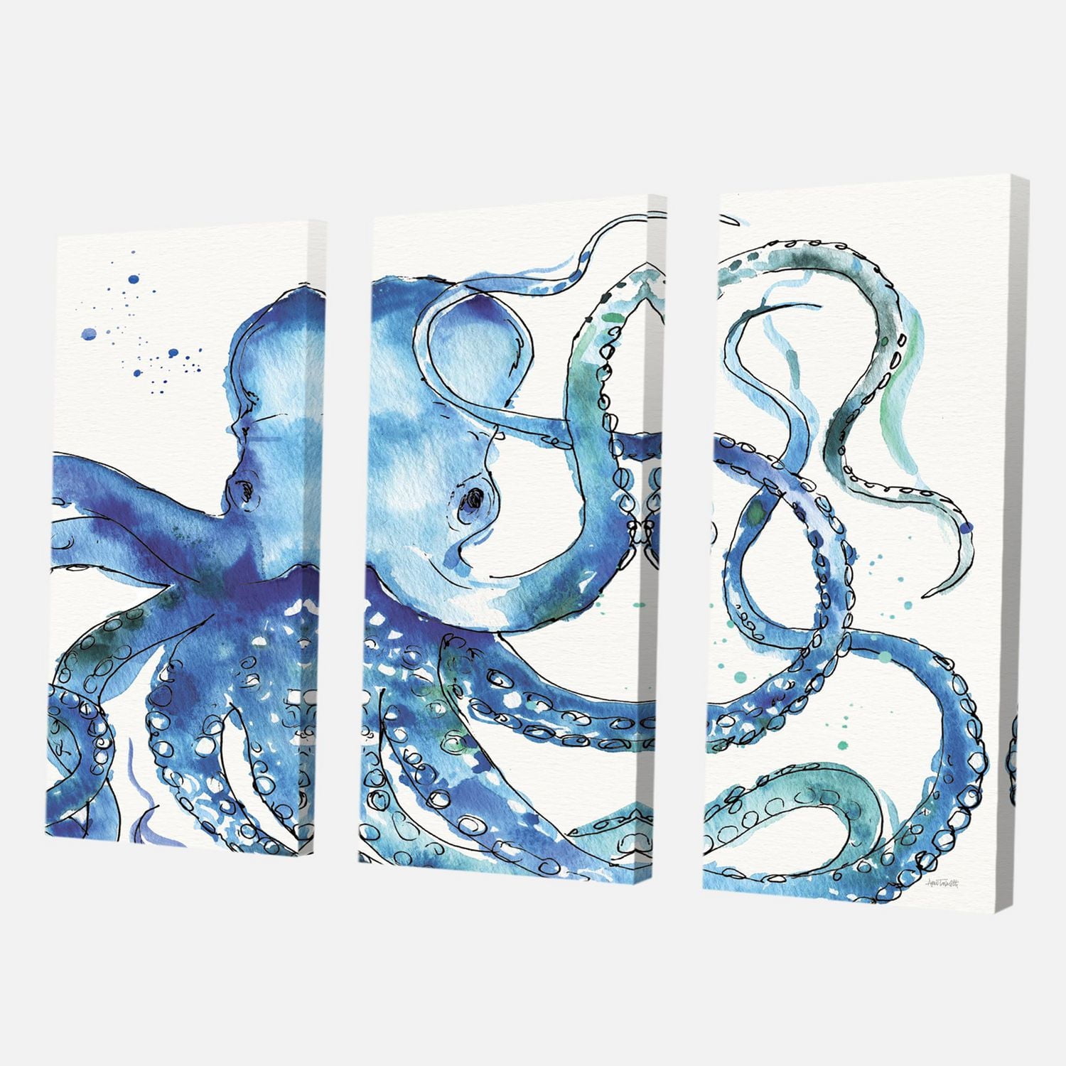 Click here for Designart Blue Deep Sea Viii Canvas Wall Art 48x32 prices