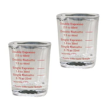 BCnmviku 2 Pack Espresso Shot Glasses Measuring Cup Liquid Heavy Glass ...