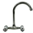 Wall Mounted Kitchen Faucet Double Handle Sink Basin Tap Cold Hot Water ...