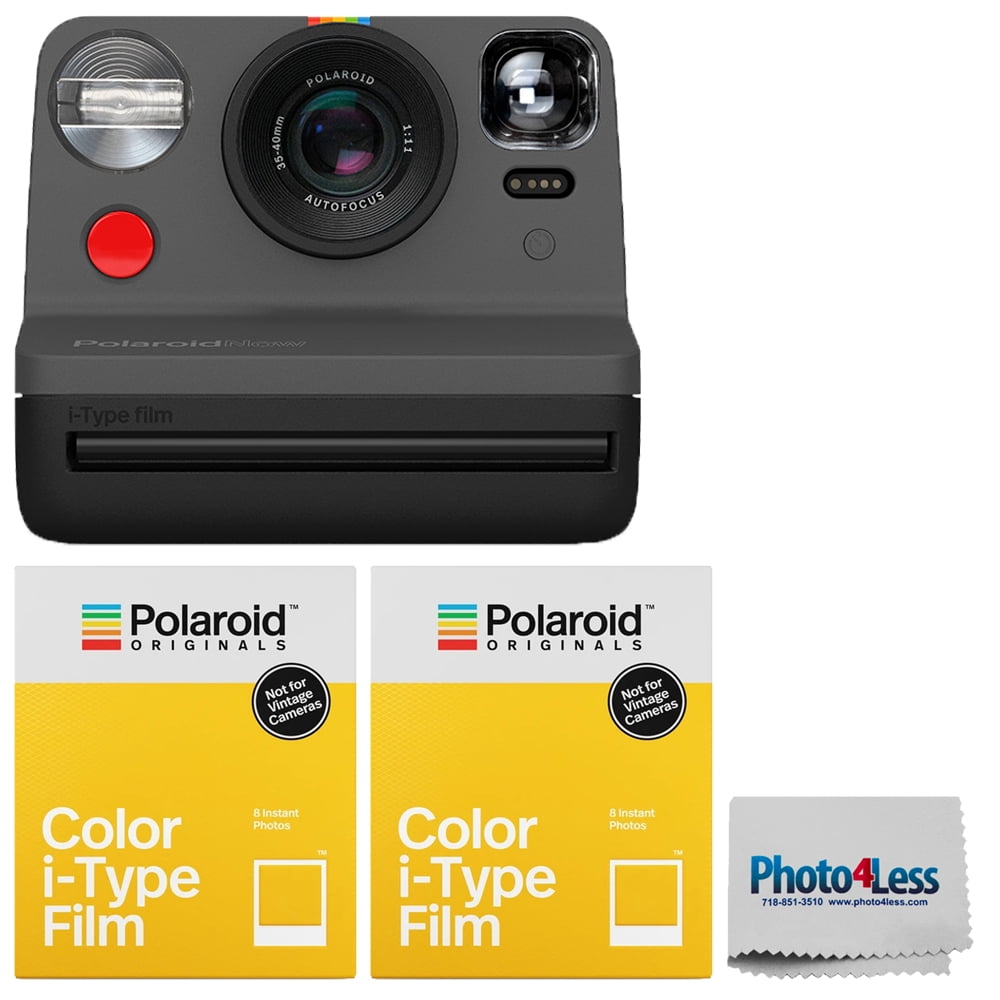Polaroid NOW i-Type Camera - Black | Instant Color Film (8 Exposures) 2 ...