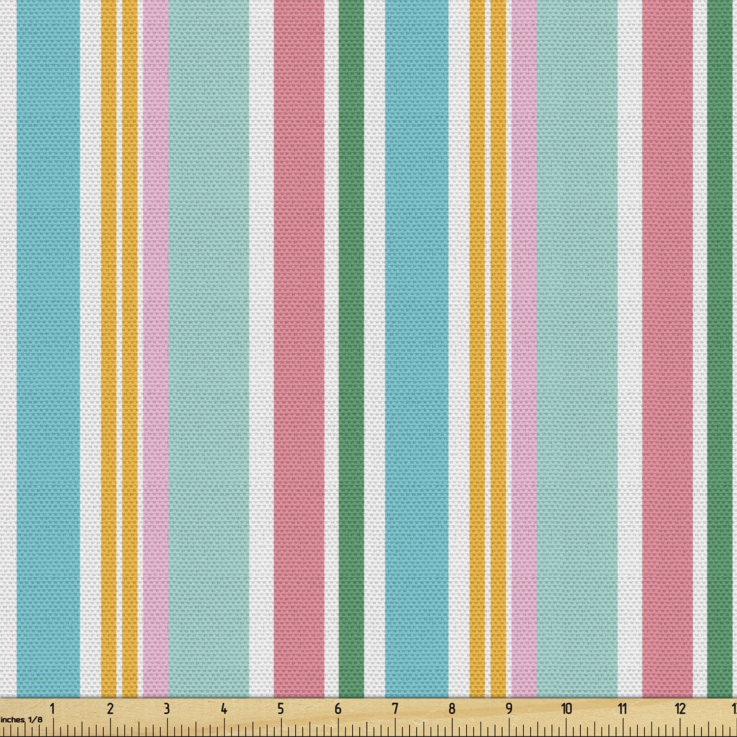 Pinstripe Fabric by the Yard, Modern Style Cheerful Vivid Colors and ...