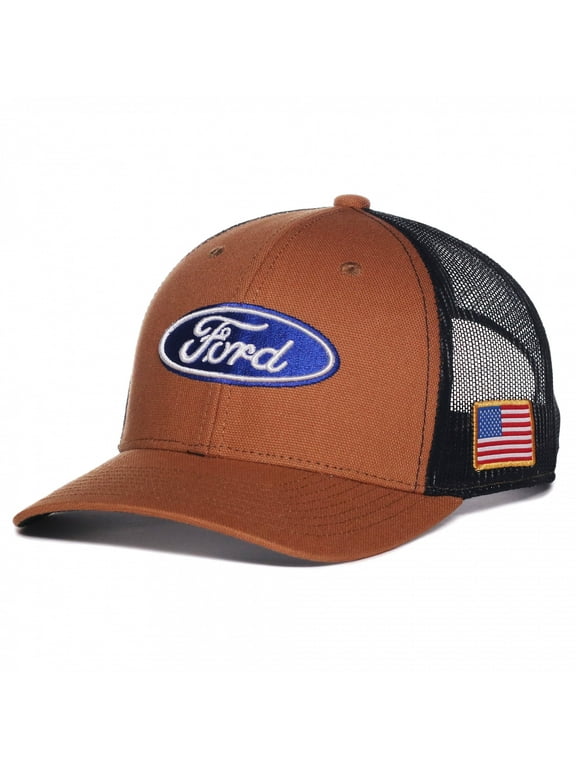 Ford Men's Official Licensed Embroidered Logo Vintage Wash Mesh Trucker ...