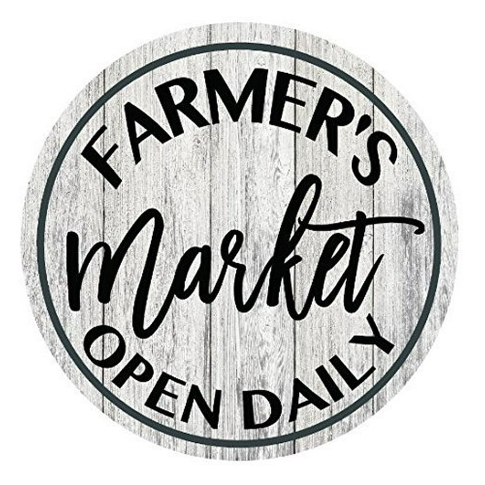 Farmers Market Open Daily Farmhouse Rustic Metal Kitchen Home Decor ...