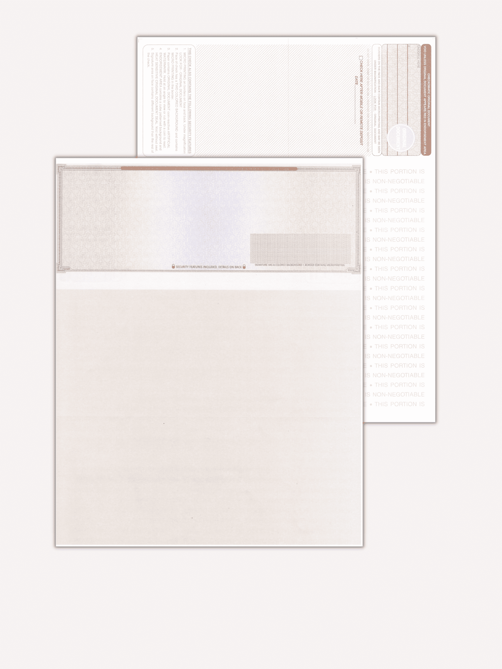 Compuchecks 50 High security Blank Check Top - Brown Mazed - Computer ...