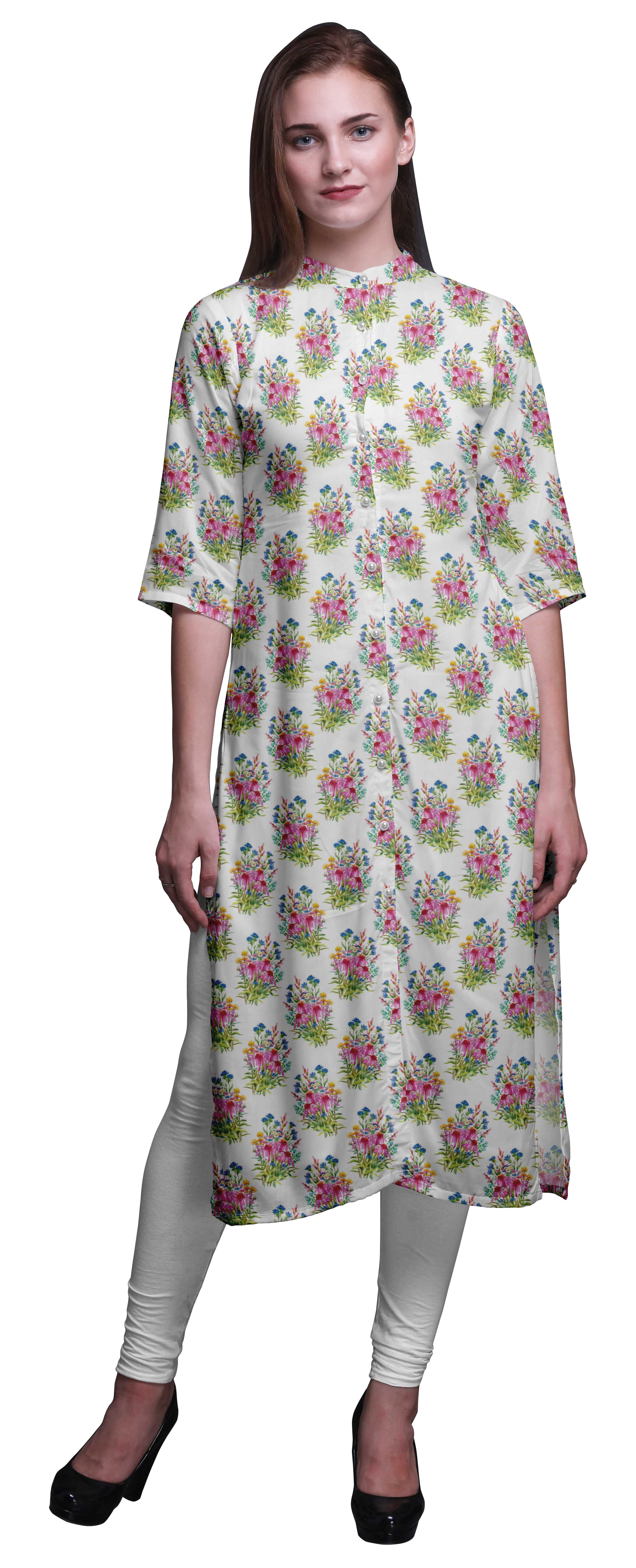 Bimba Women Straight Long Kurta Regular Fit Tunic Casual Kurti X-Large ...