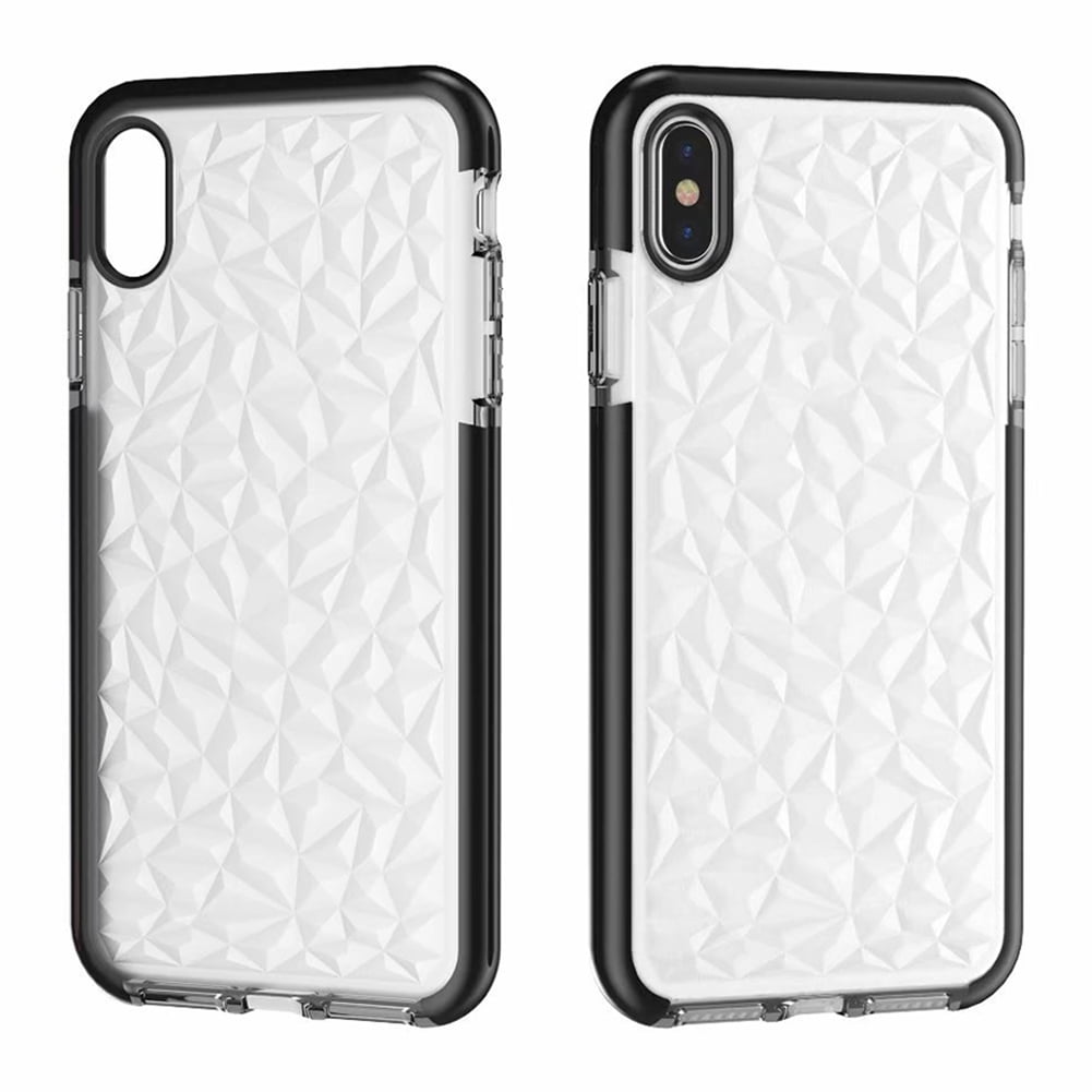 Dianhelloya Diamond Cut Shockproof Clear TPU Phone Case Cover For