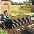 SSLZ Galvanized Raised Garden Bed, Steel Outdoor Planters with ...
