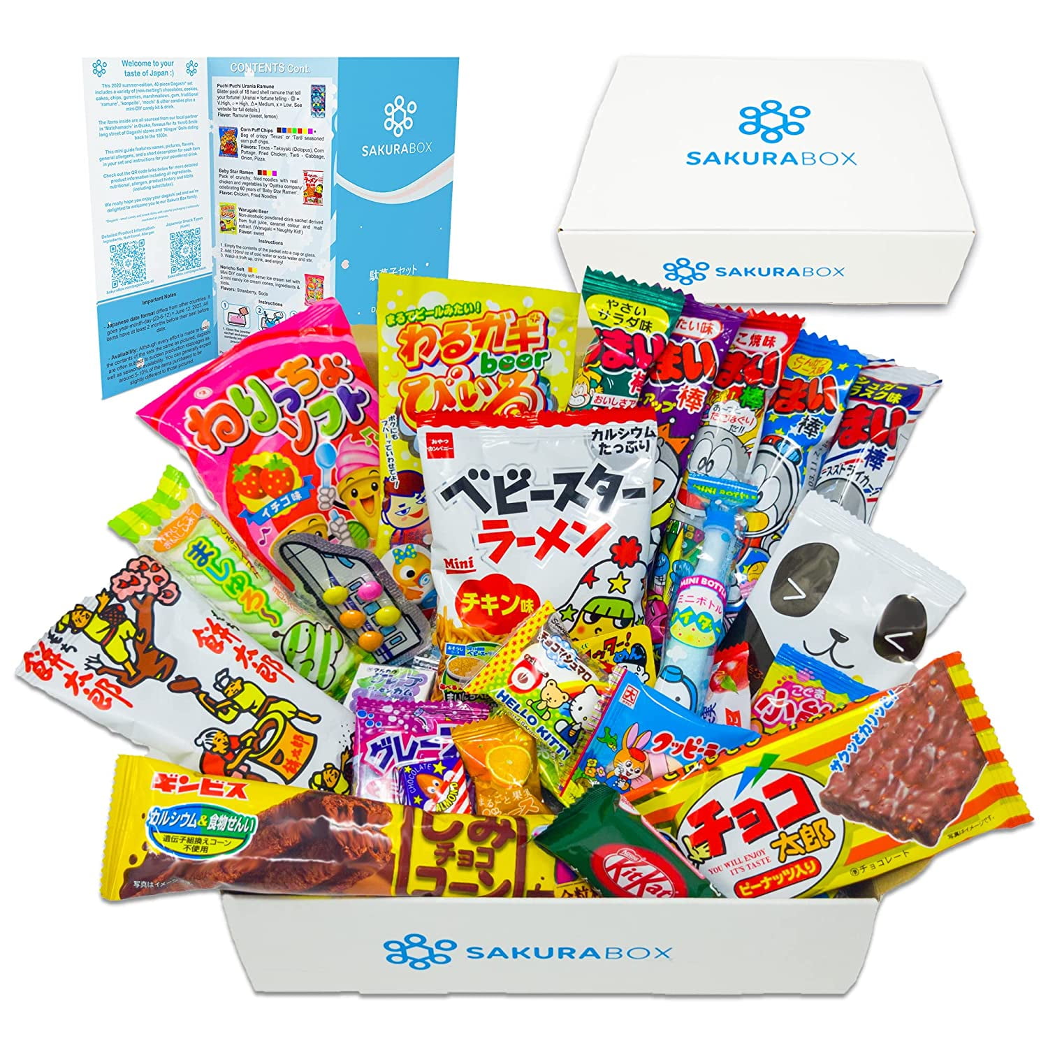 Buy Sakura Box Japanese Snacks & Candy 30 Piece Dagashi Set Food Gift ...