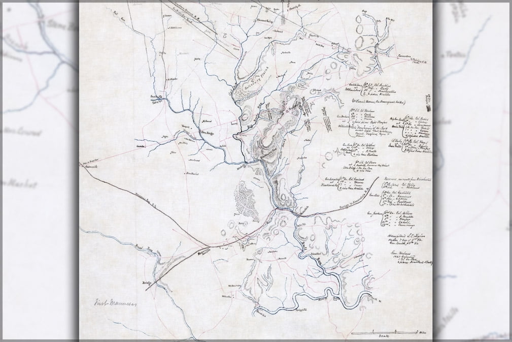 24"x36" Gallery Poster, first manassas Confederate map from the ...