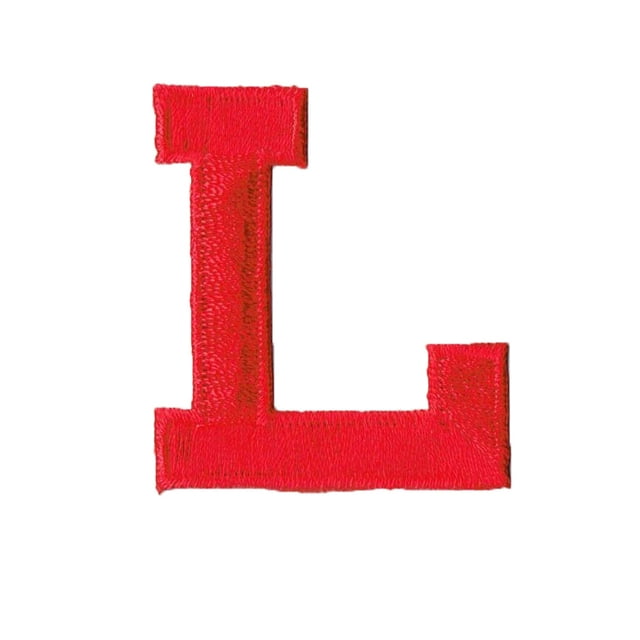 Alphabet Letter - L - Color Red - 2" Block Style - Iron On Embroidered ...