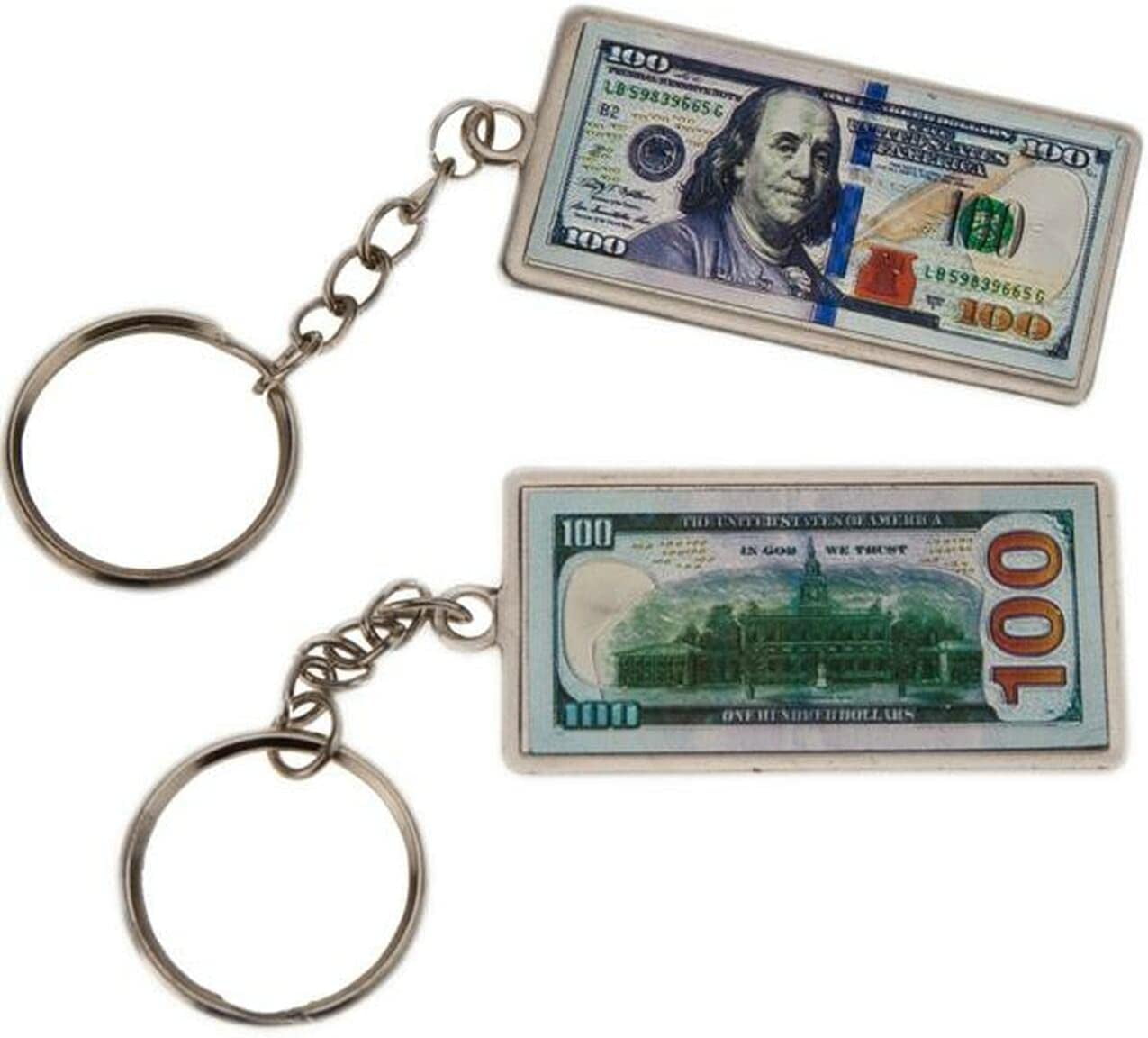 Set of 12 100 Hundred Dollar Bill Money Fun Gift Keychain USA Patriotic ...