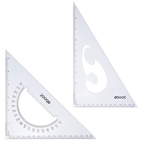 eBoot Large Triangle Ruler Square Set, 30/60 and 45/90 Degrees, Set of ...