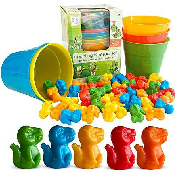 Hapinest Dinosaur Color Sorting and Counting Activity Set - Educational ...