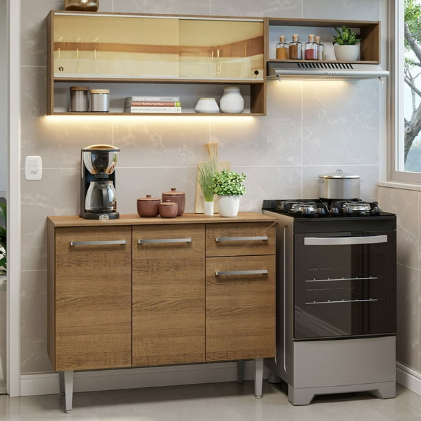 Mueble de Cocina Compacta Madesa 165cm Sin Tarja Emilly | Bodega ...
