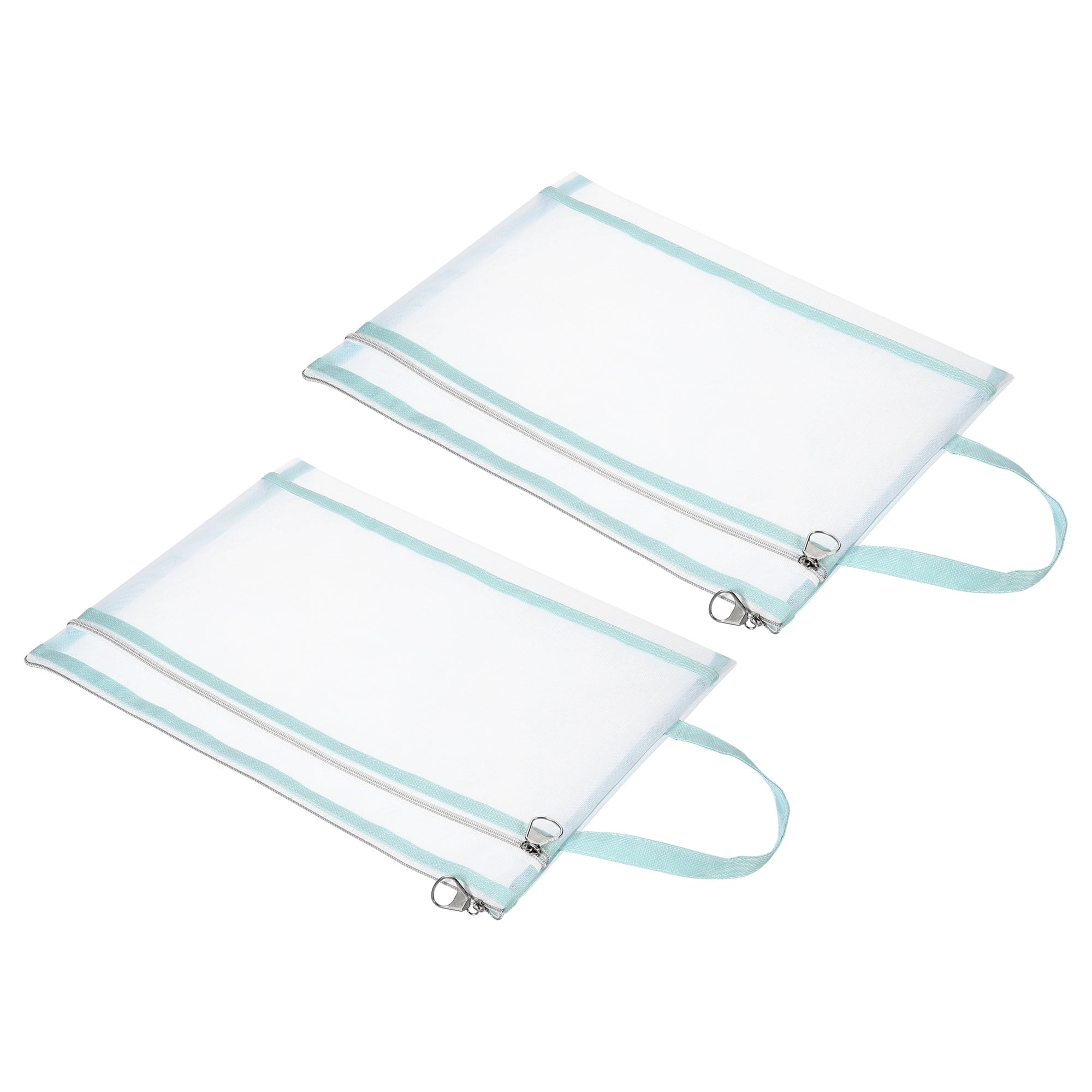 Uxcell Nylon Document Zip Pouch with Handle, A4 Mesh Clear Files Bag ...