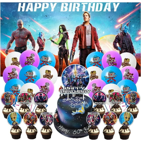 Guardians of Galaxy Gamora Star-Lord Nebula Edible Cake Topper Image ...