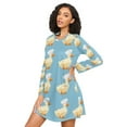 Cute Ducks Chef Hat Pixel Style Women's Long Sleeves Nightgowns ...