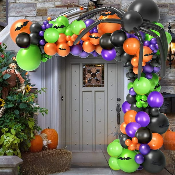 Halloween Balloon Garland Arch kit with Black Orange Green Purple ...