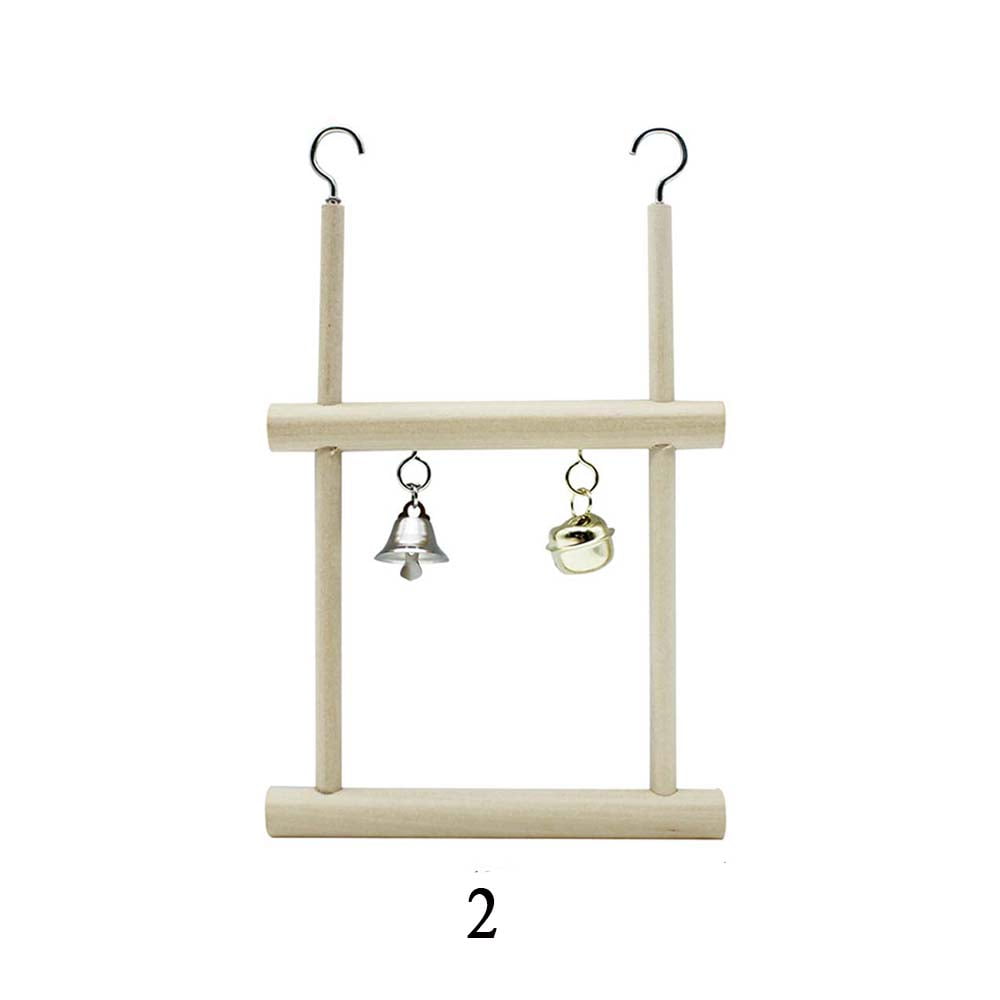 Natural Wooden Swing Bird Supplies Hanging Swings Toy Hammock Birds ...