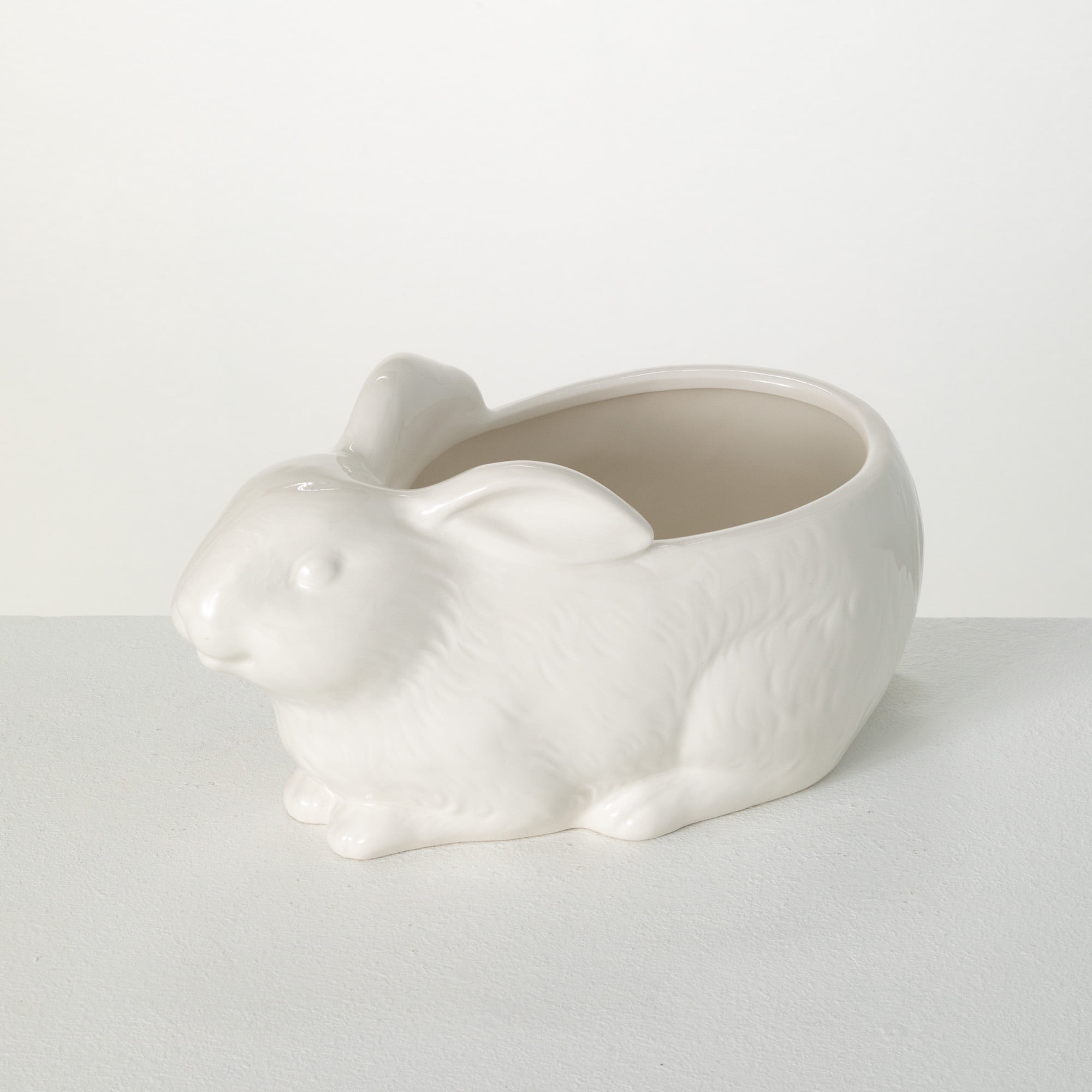 Sullivans Glazed White Decorative Bunny Planter 5"H White - Walmart.com