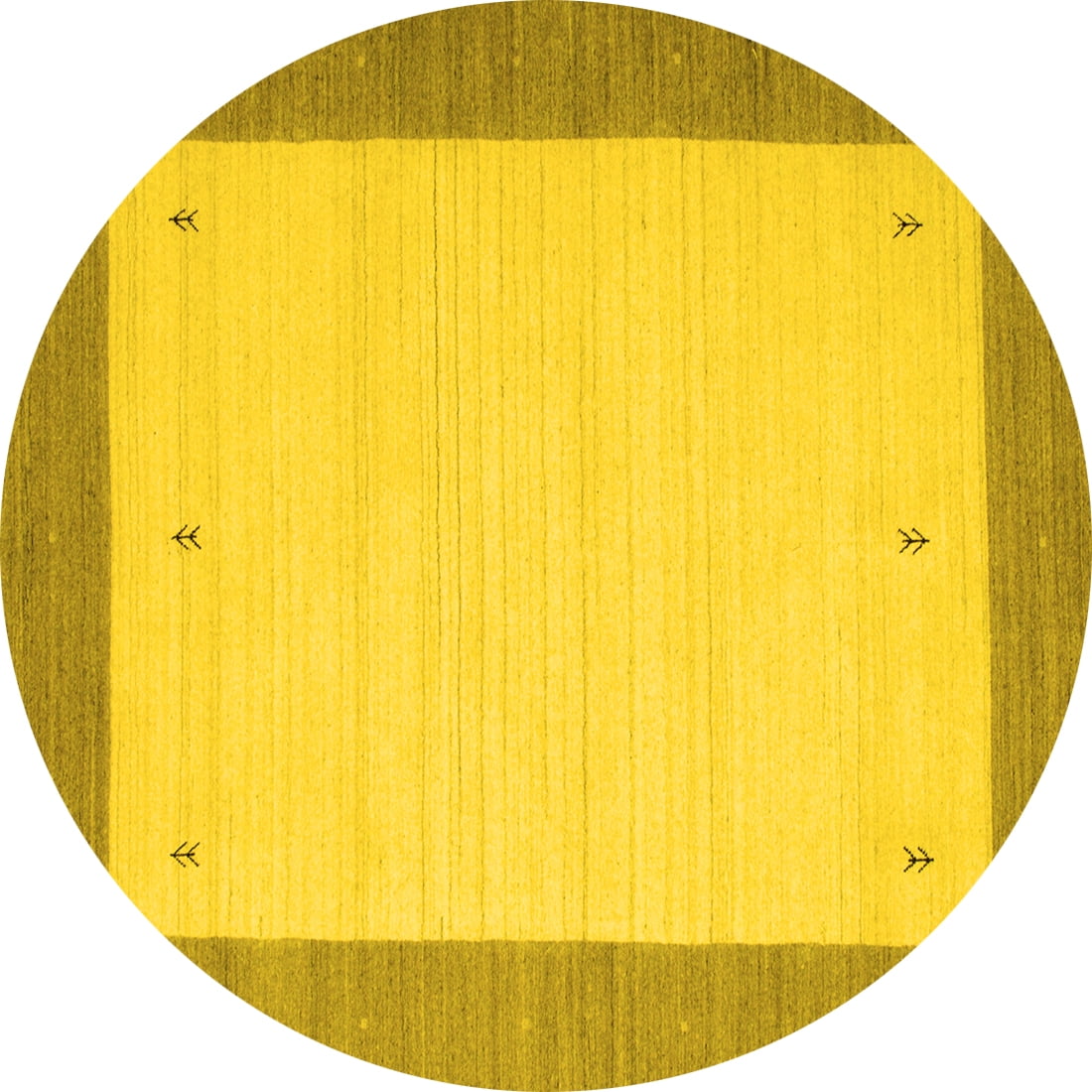 Ahgly Company Indoor Round Abstract Yellow Contemporary Area Rugs, 6 ...
