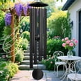 ANLTDTC 45 Inch Black Aluminum Modern Memorial Wind Chimes, Large Deep ...