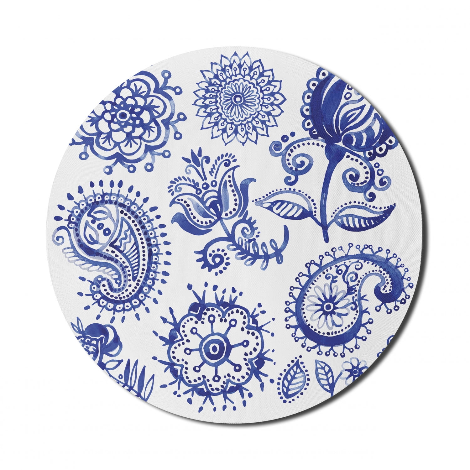 Blue and White Mouse Pad for Computers, Old Fashioned Motifs in ...