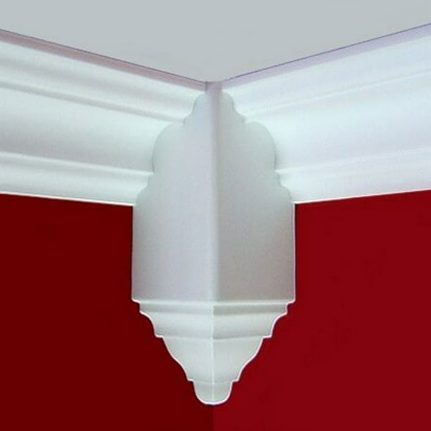 Crown Molding Inside Corner Block in Plain White - Mini Size - Pack of ...