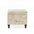 Noble House Phelan Rectangular Fabric Lift Top Storage Ottoman, French ...