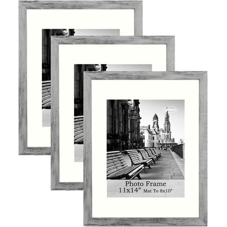 Barn Wood Rustic Style Picture Frames 11x14 inch Pack of 3 Piece in ...