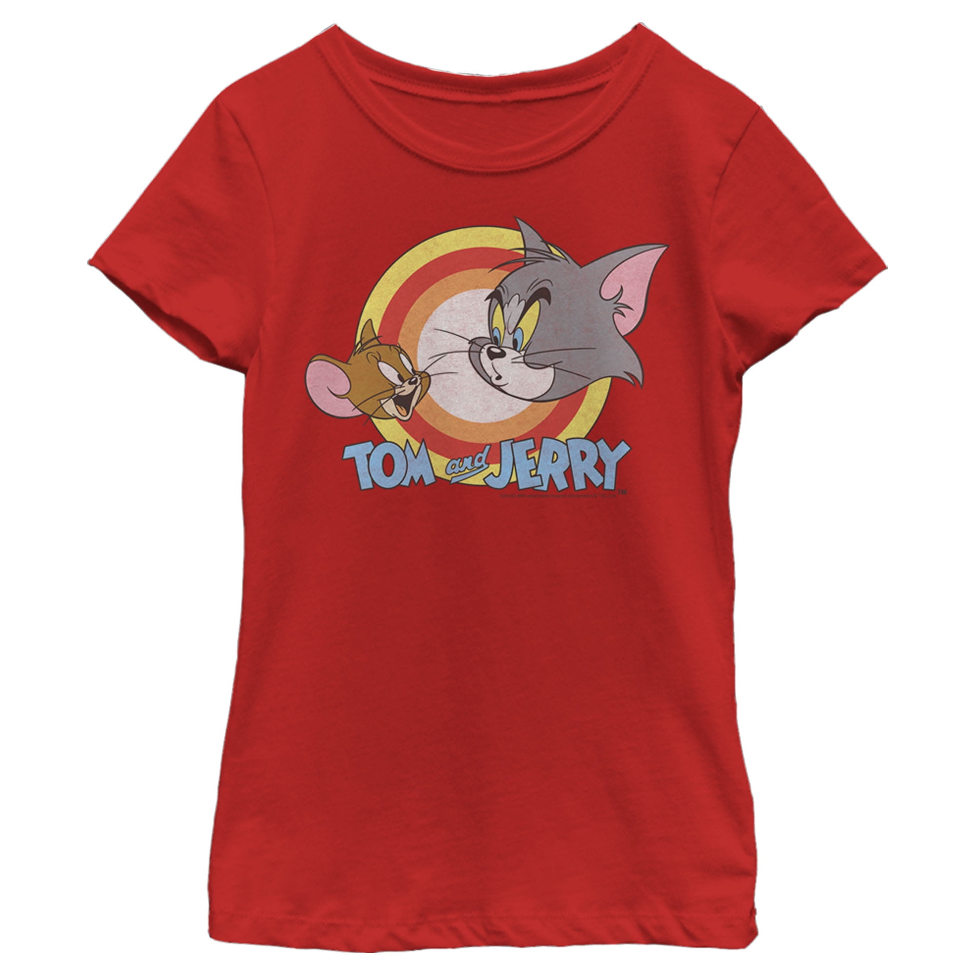 Girl's Tom and Jerry Classic Duo Graphic Tee Red Large - Walmart.com