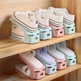 12-Piece Adjustable Height Shoe Organizer with Double Layer Design ...