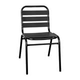 BizChair Commercial Black Metal Indoor-Outdoor Restaurant Stack Chair ...