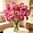 Anckoeil Artificial Flowers Stem, Single Fake Iris Bloom with Bud, Soft ...