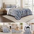 90x96in Quilt Bedding Set, Abstract Forest Birch Tree Gold Leaves ...