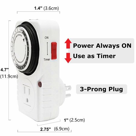 ziyahihome 24 Hour Plug-in Mechanical Timer Lamps Mechanical Timer Fans ...