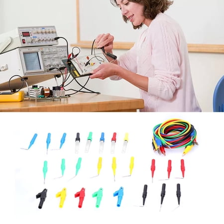 LHCER Banana Connector Test Cable To Crocodile Clip Plug Line Wire Set ...