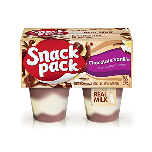 Snack Pack Chocolate Vanilla Pudding Cups, 4 Count, 12 Pack - Walmart.com