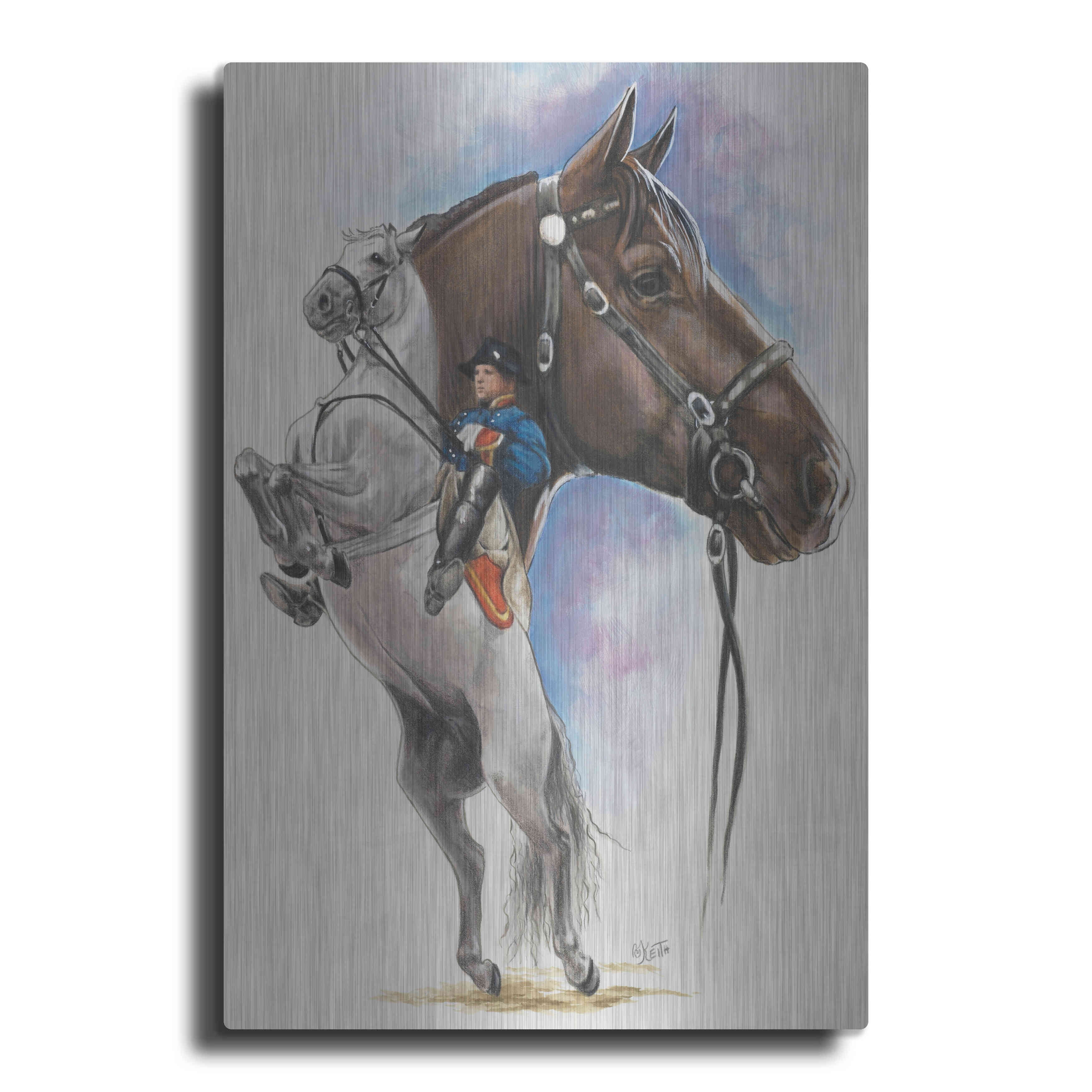 Luxe Metal Art 'Lippizaner' by Barbara Keith, Metal Wall Art, 24"x36 ...