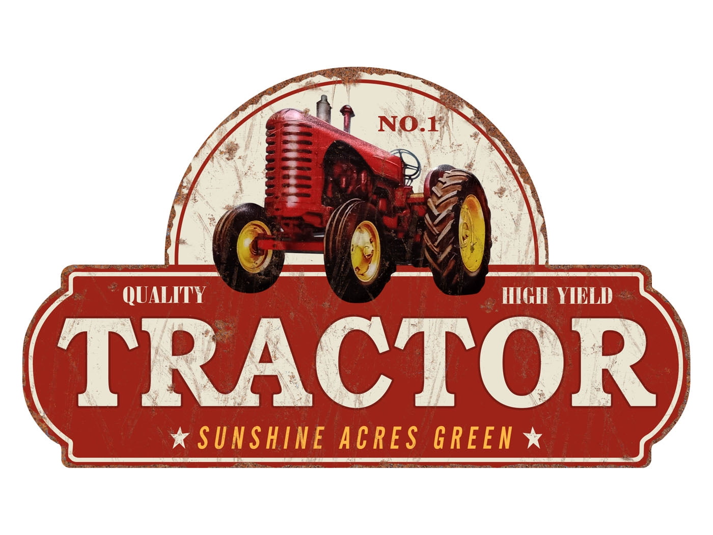 "Tractor Die Cut" Metal Sign - Walmart.com