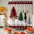 Bathroom Shower Curtain Christmas Tree Elk Shadow Winter Snowflake ...