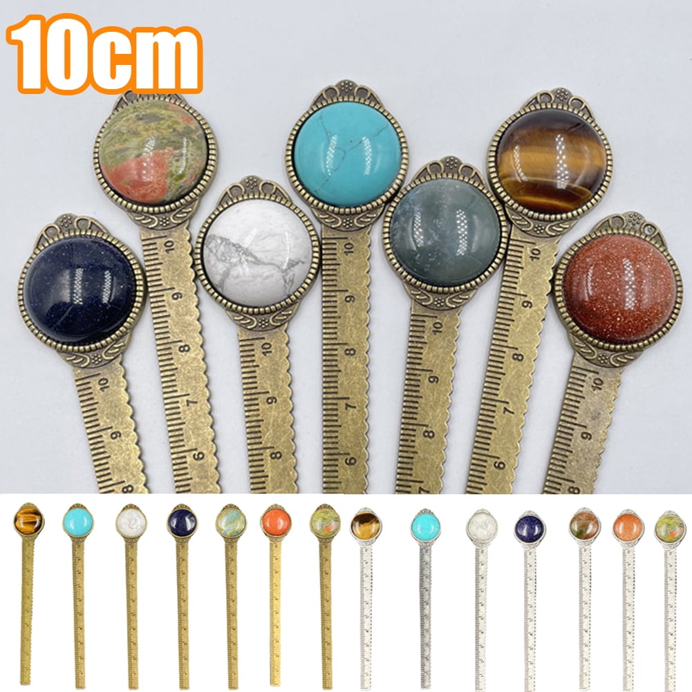 Cheers.US DIY Vintage Bronze Bookmark Ruler with Glass Gems Bookmarks ...